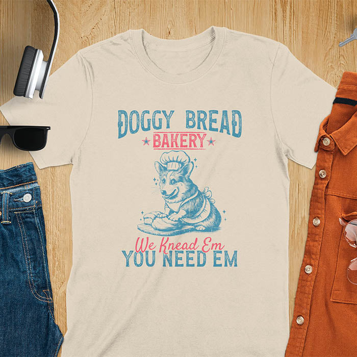 Vintage Corgi Doggy Bread Bakery Meme T-Shirt - Funny Baking Tee – Zoolio